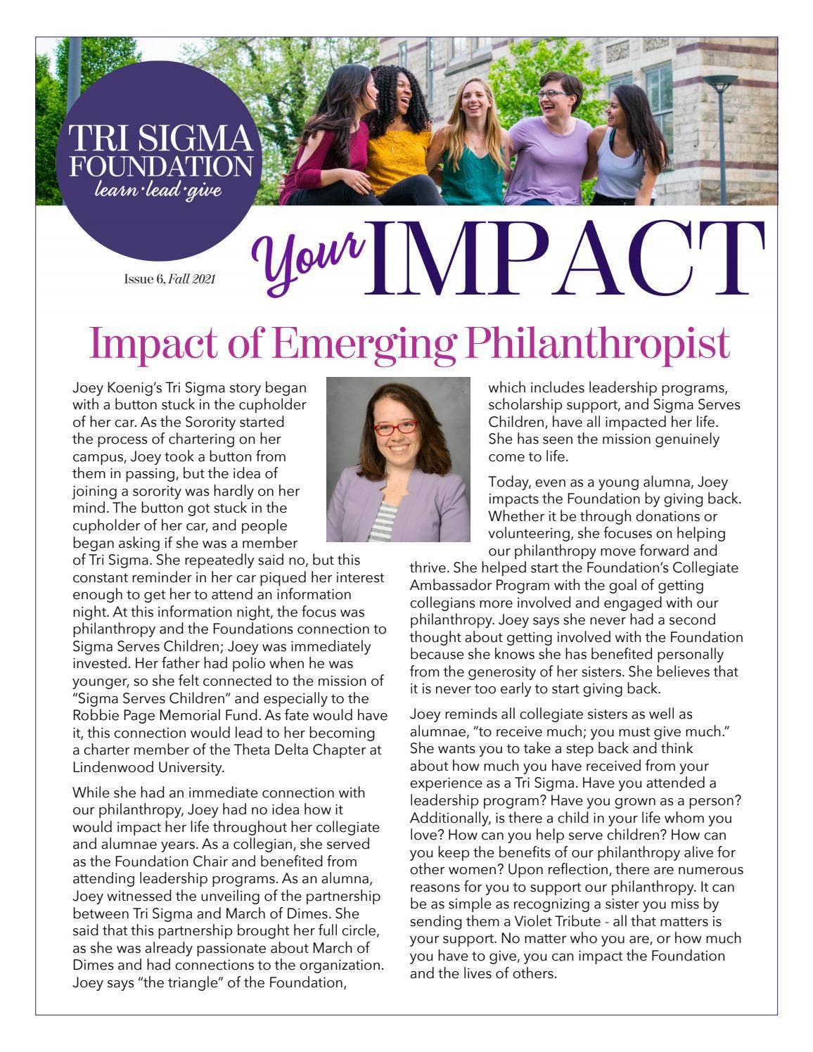 Your Impact-Fall 2021 by Tri Sigma Foundation - Issuu