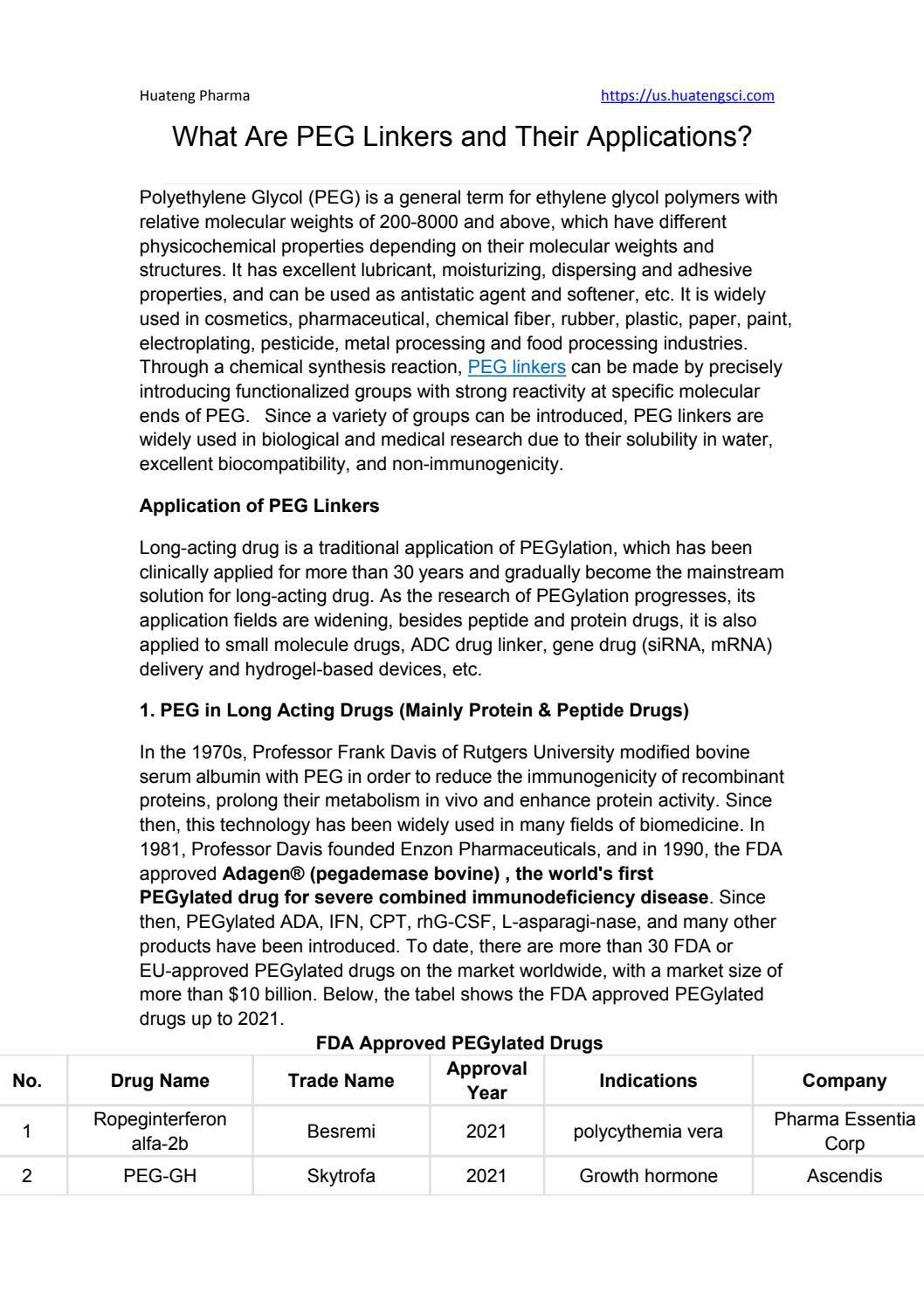 What Are PEG Linkers and Their Applications by sunny Fang - Issuu