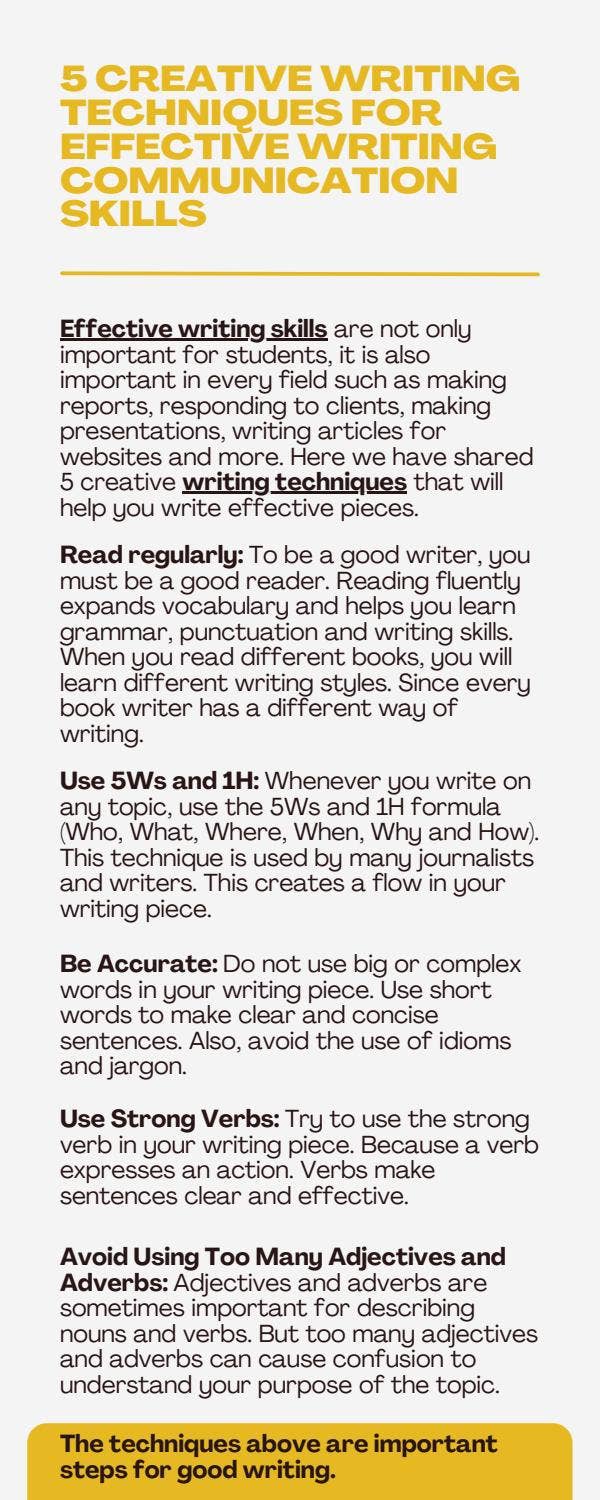 5 Creative Writing Techniques For Effective Writing Communication ...