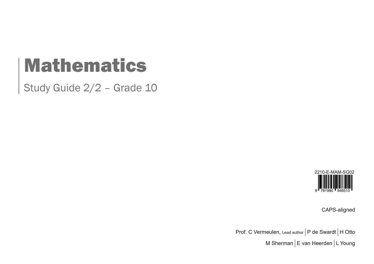 Grade 10 Study Guide 2/2 Mathematics by Impaq - Issuu