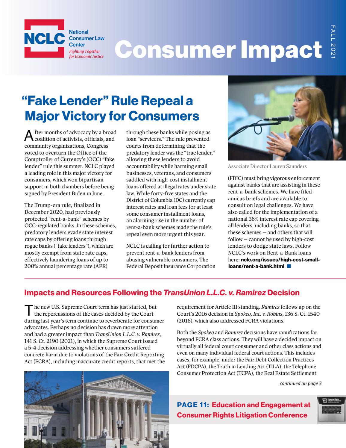 NCLC Consumer Impact by National Consumer Law Center - Issuu