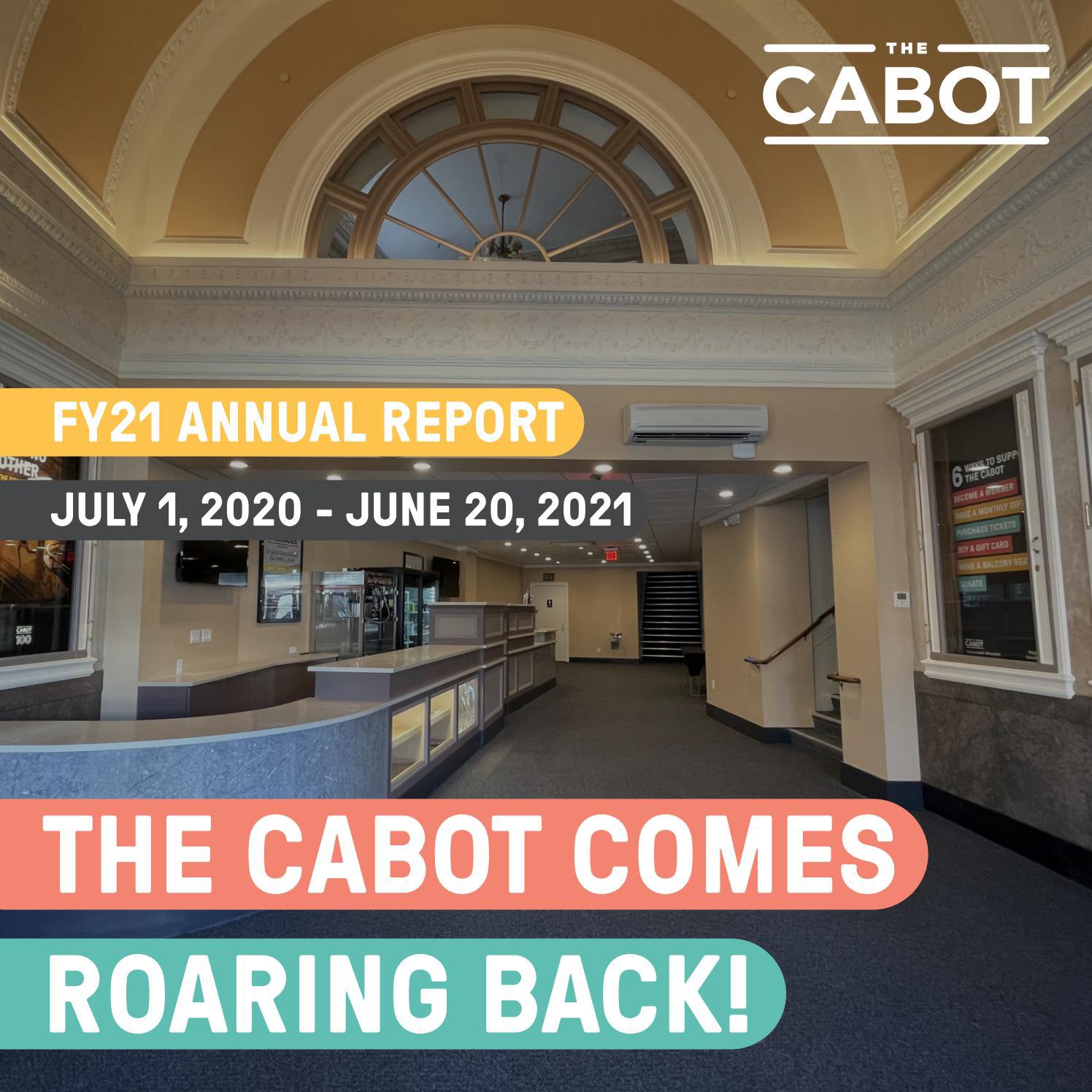The Cabot's FY21 Annual Report by TheCabot - Issuu