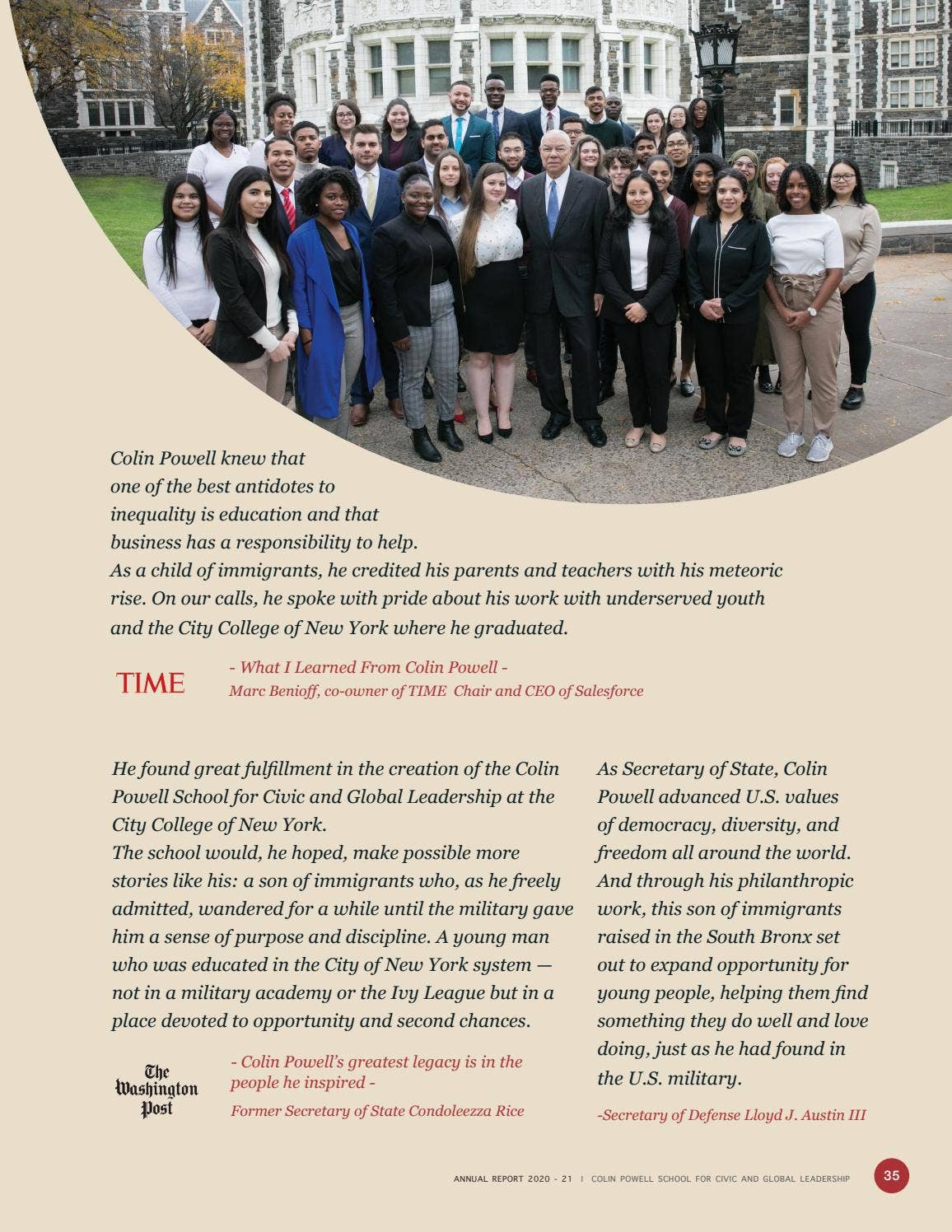 CPS Annual Report 2020-21 by Colin Powell School for Civic and Global ...
