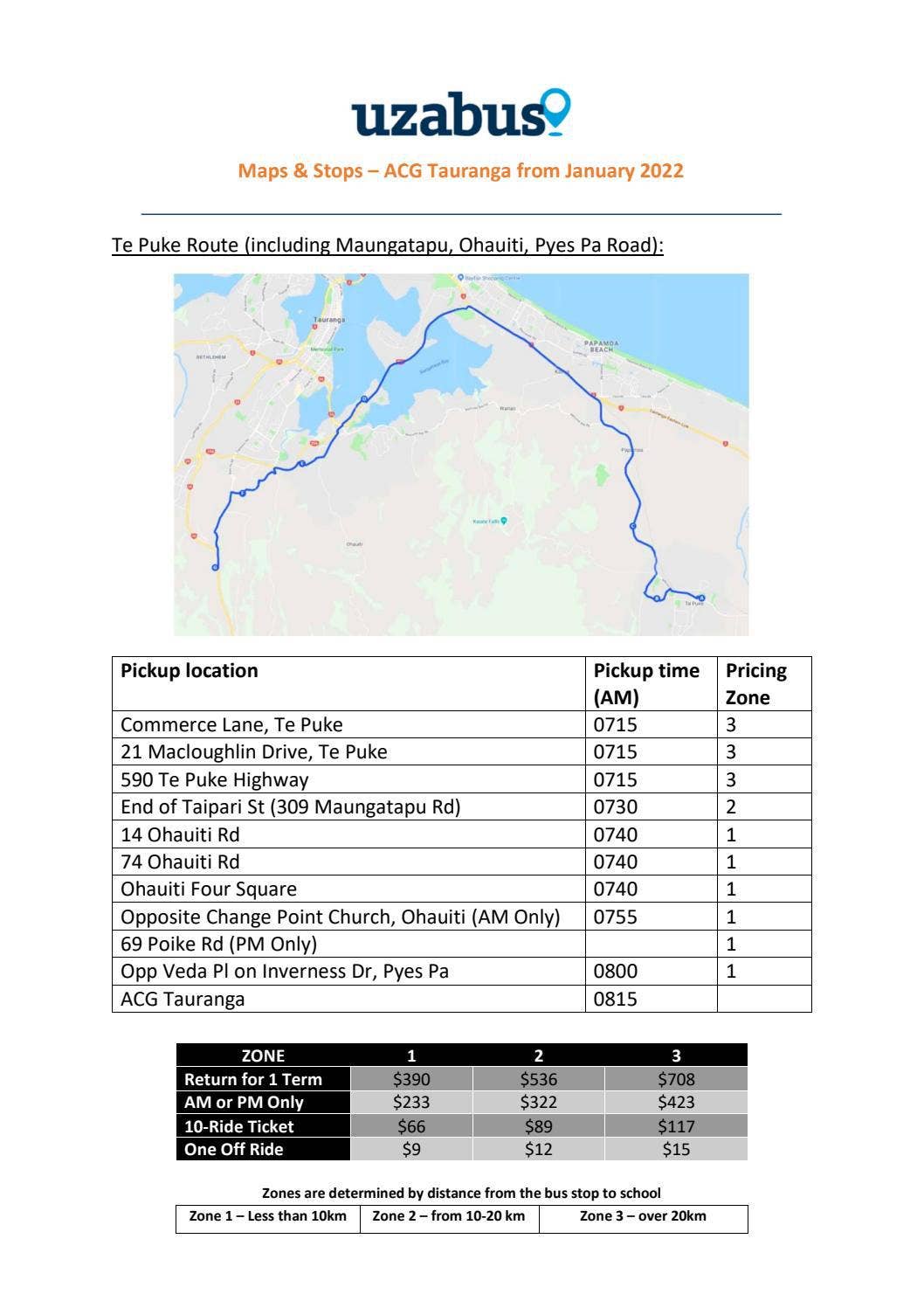 Te Puke Bus Route by ACG Schools - Issuu