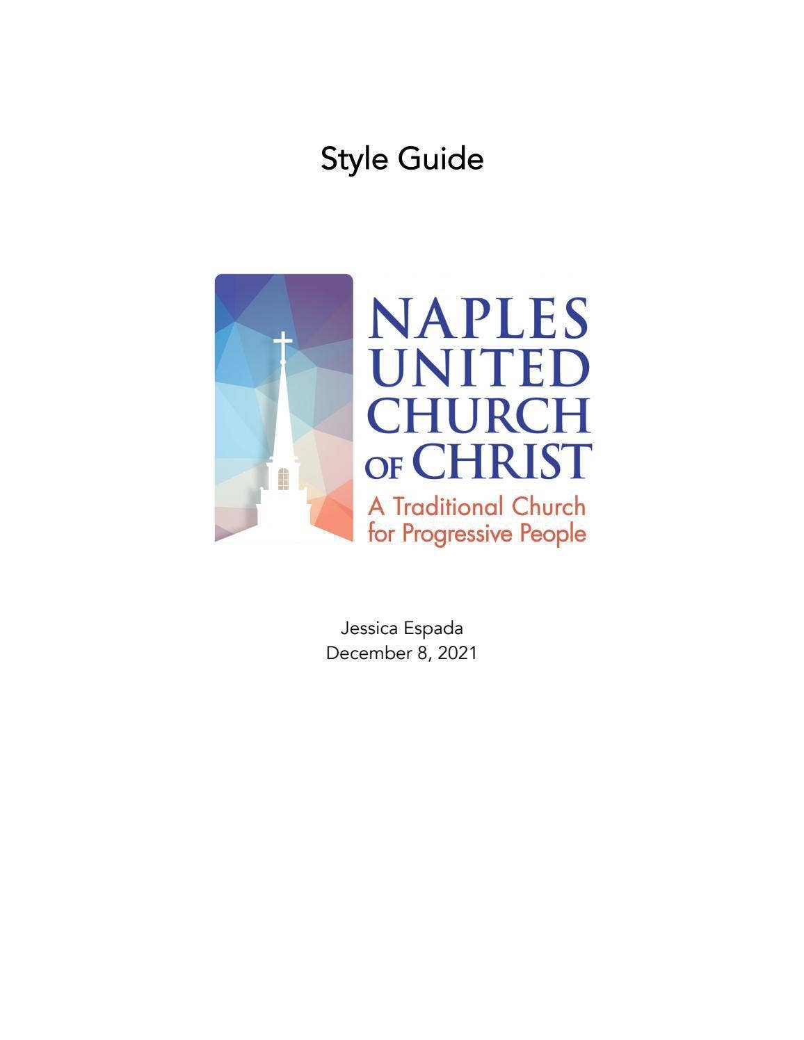Social Media Style Guide for Naples United Church of Christ by Jessica ...