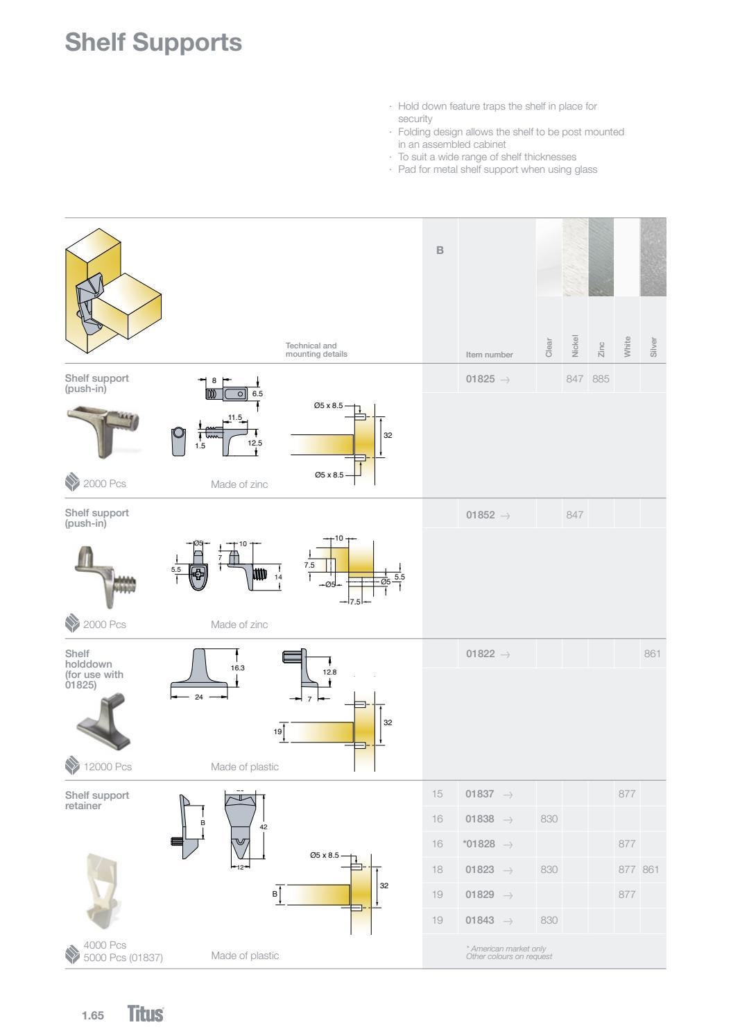 Titus Cabinet Fittings - Shelf Supports EN by Titus Group - Issuu
