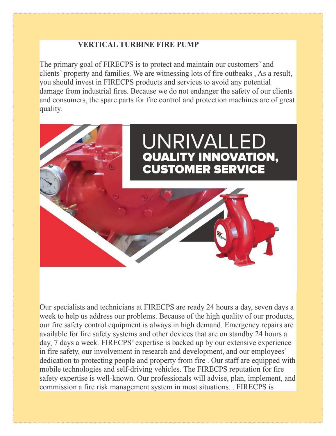 VERTICAL TURBINE FIRE PUMP by FIRECPS - Issuu