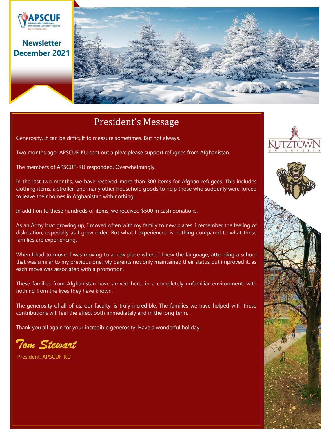 December 2021 APSCUF-KU Newsletter by KU-APSCUF - Issuu