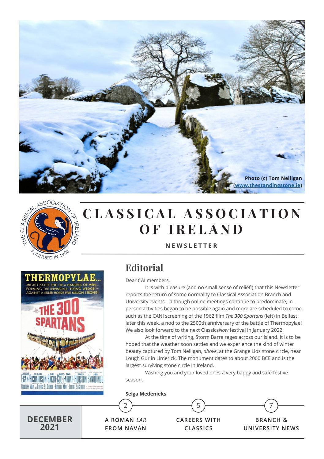 Classical Association of Ireland Newsletter December 2021 by Classical ...