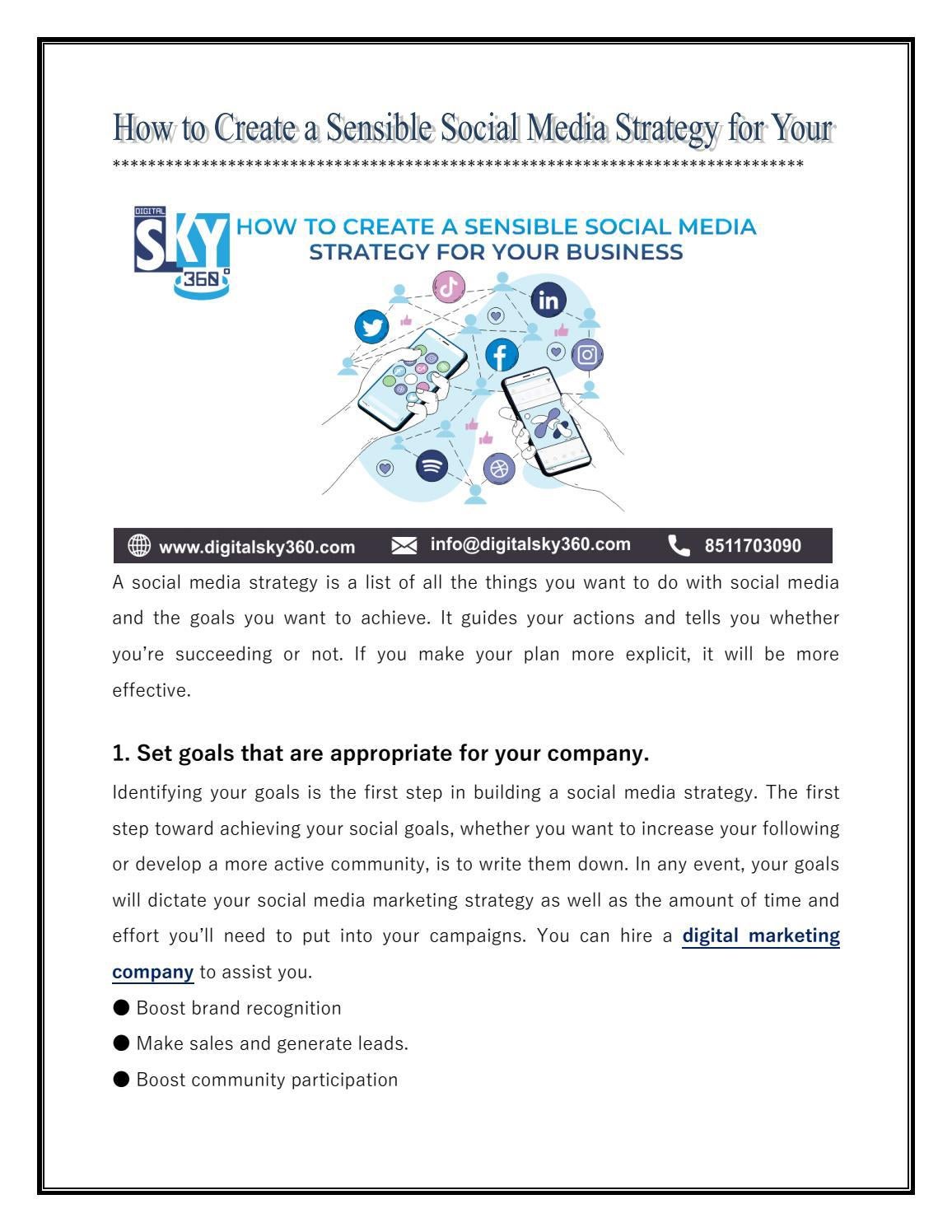 How to Create a Sensible Social Media Strategy for Your Business by ...