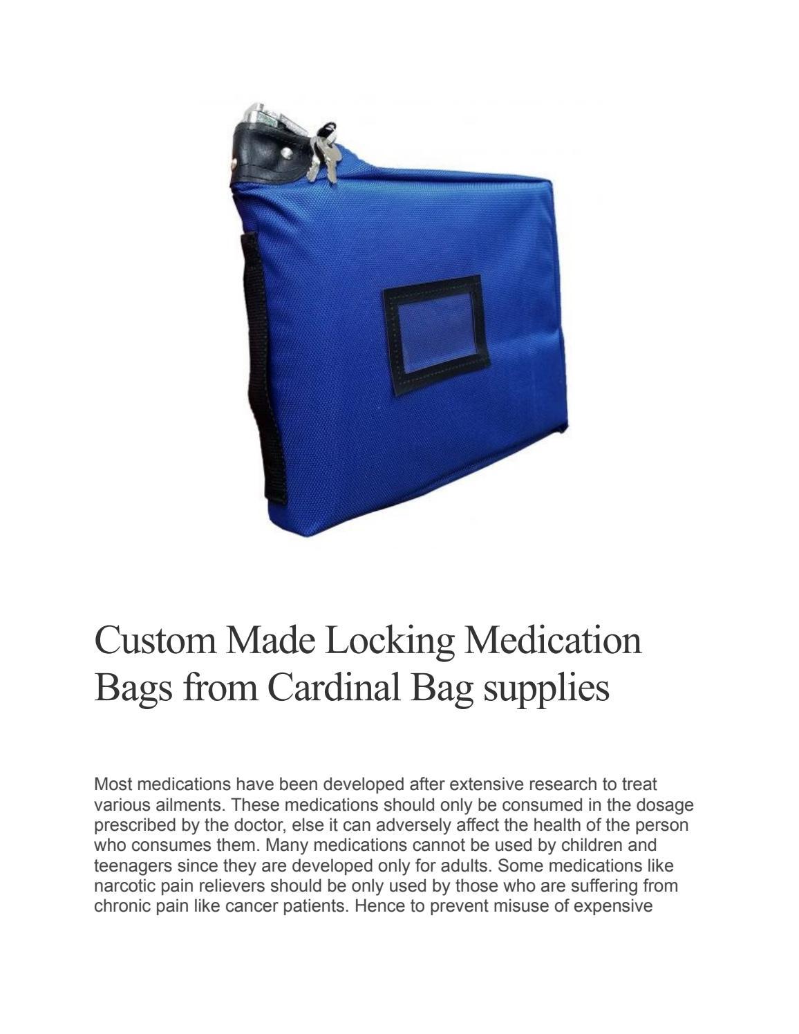 Custom Made Locking Medication Bags from Cardinal Bag supplies by ...