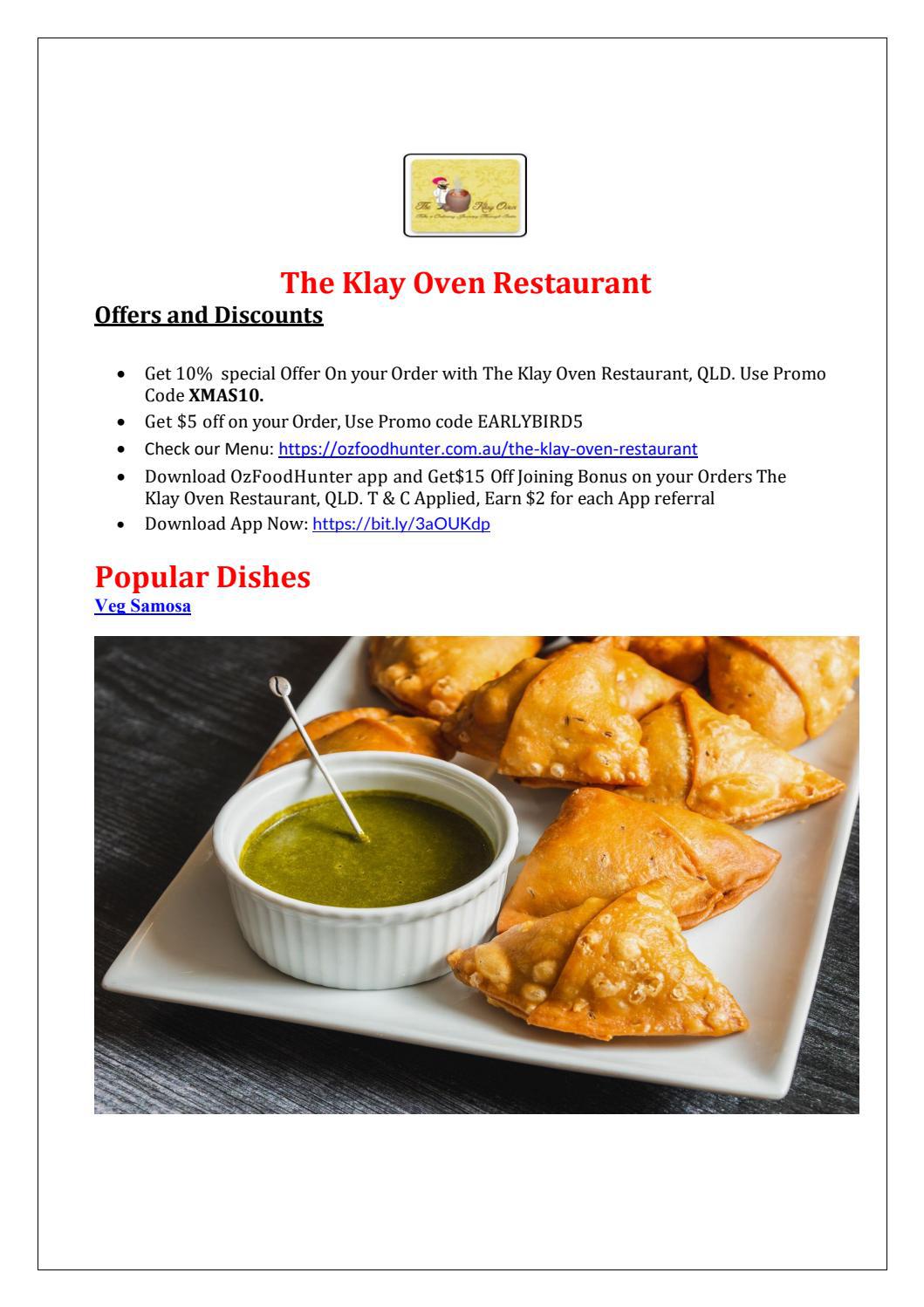 10% off - The Klay Oven Restaurant Menu Indian restaurant Brisbane, Qld ...