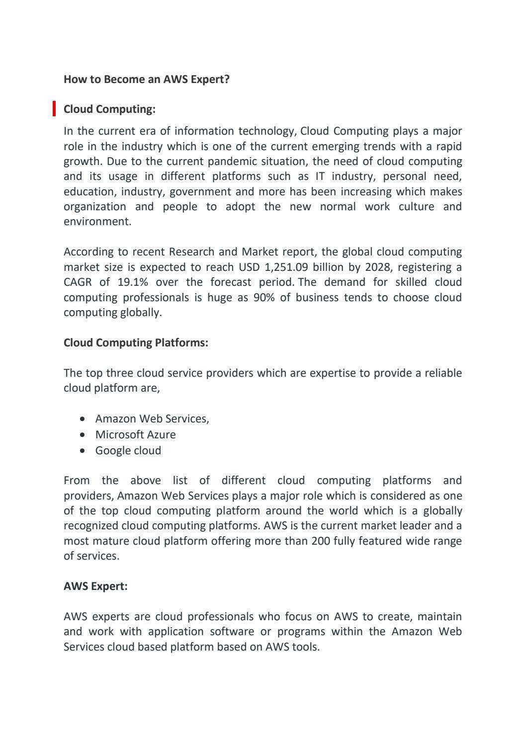 Why should learn AWS by credosystemz - Issuu