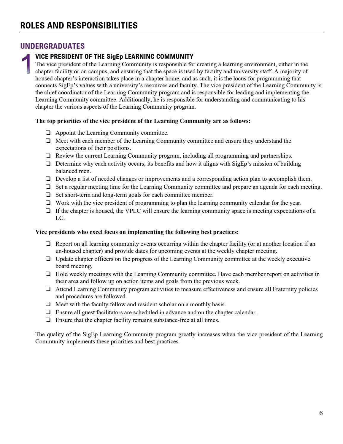 SigEp Learning Community Guide by Sigma Phi Epsilon - Issuu
