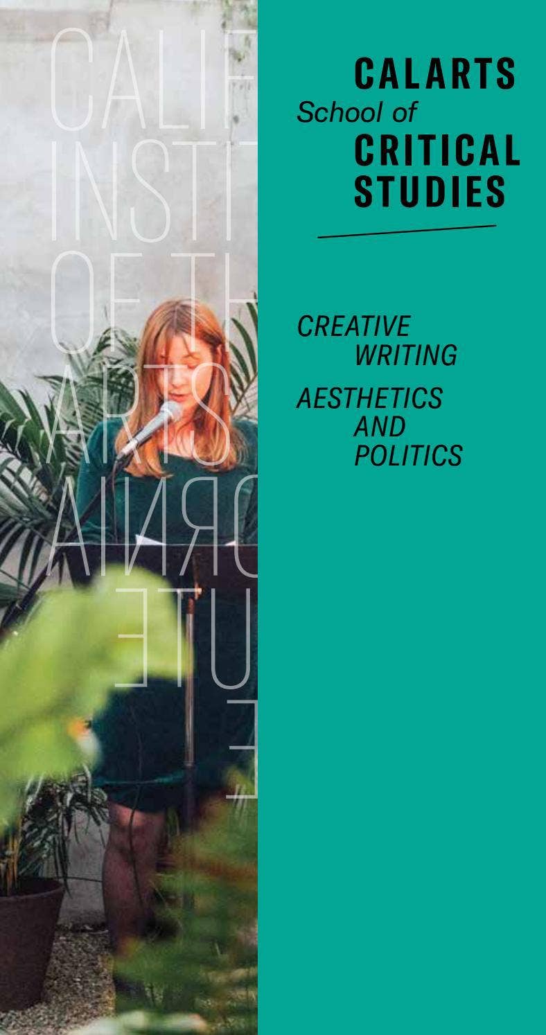 CalArts School of Critical Studies Admissions Book by California ...