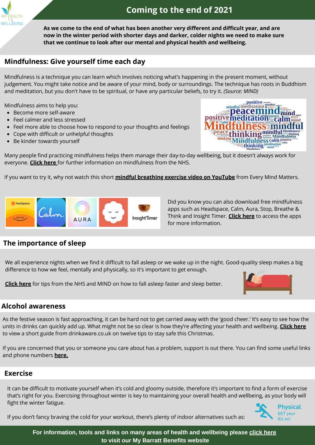 Health and wellbeing newsletter: Taking care of yourself throughout ...
