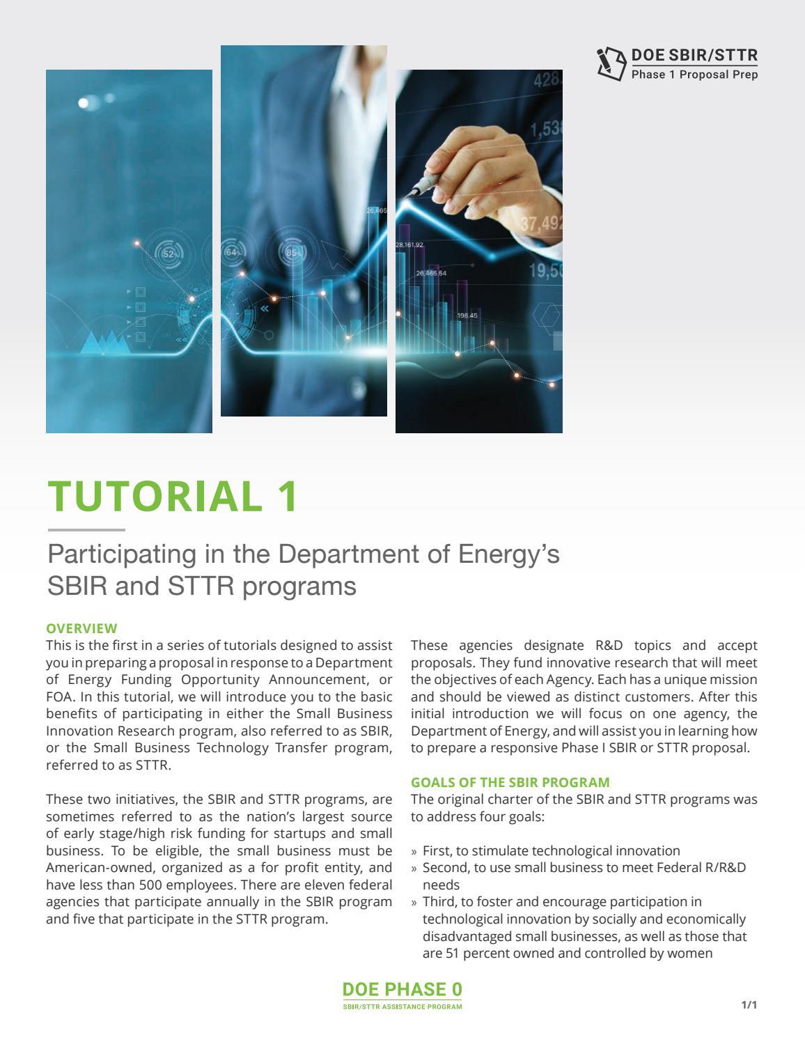 Participating in the Department of Energy's SBIR and STTR Programs by Dawnbreaker - Issuu