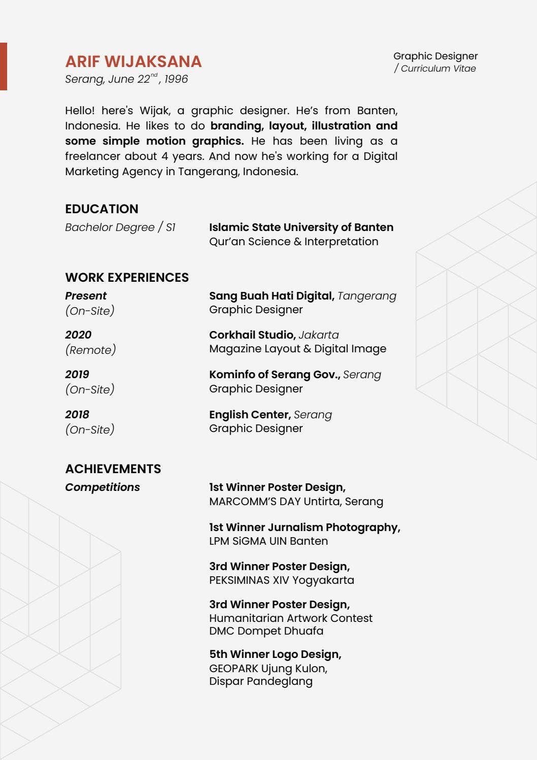 Resume Wijak (Graphic Designer) by Wijak Graphik - Issuu