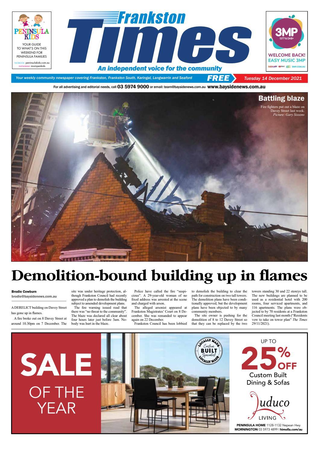 Frankston Times 14 December 2021 by Mornington Peninsula News Group - Issuu