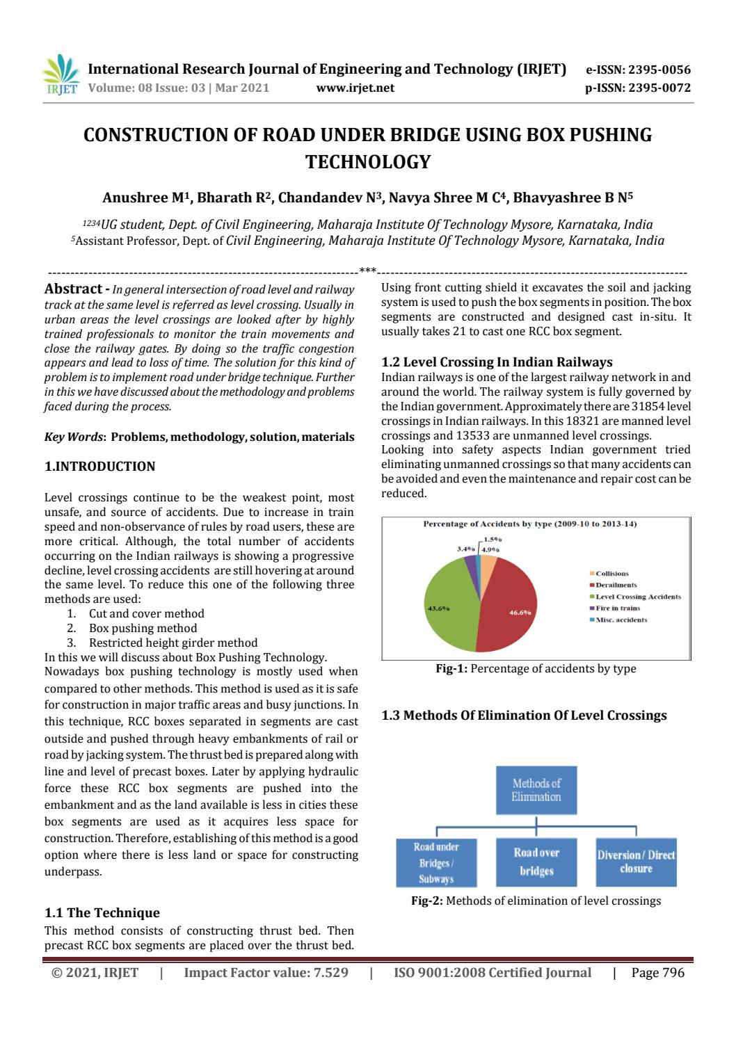 IRJET- Construction of Road under Bridge using Box Pushing Technology ...
