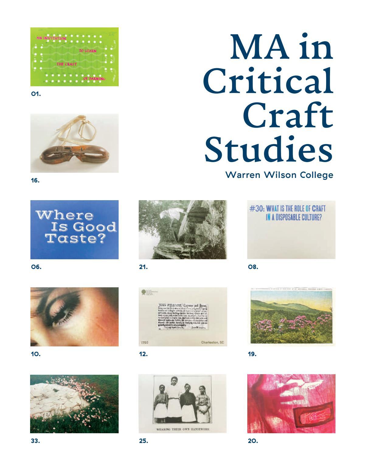 MA in Critical Craft Studies at Warren Wilson College - Prospective ...