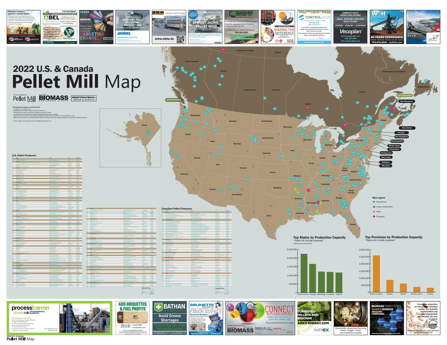 2022 U.S. & Canada Pellet Mill Map by BBI International - Issuu