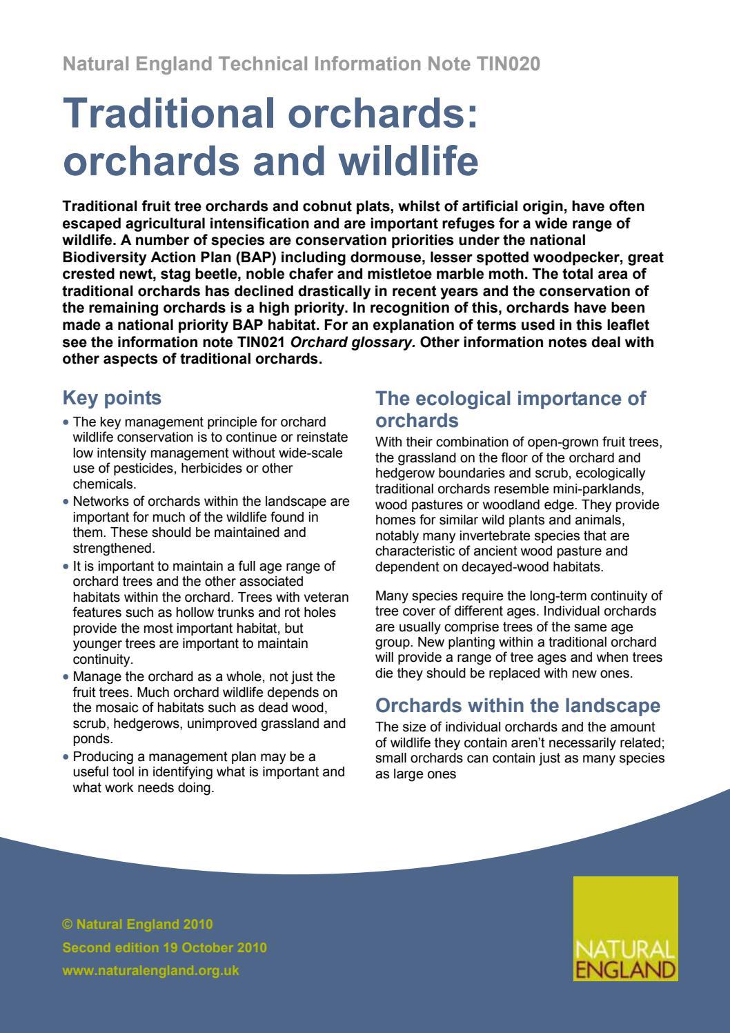 Natural England - Traditional orchards TIN020- orchards and wildlife by ...
