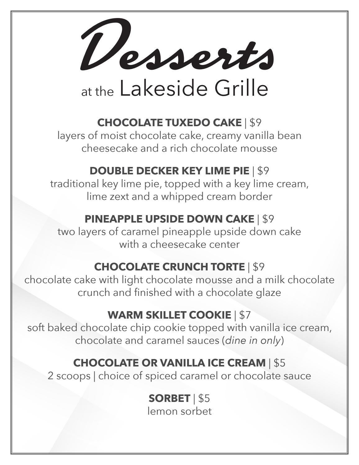Lakeside Grille Dessert Menu by raintreecc - Issuu