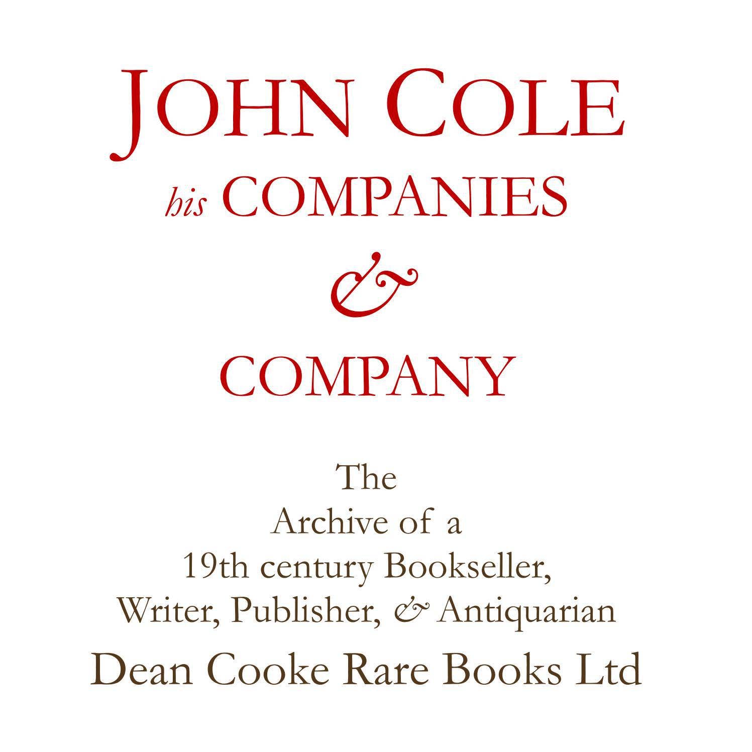 John Cole his Companies & Company by deancookerarebooks - Issuu