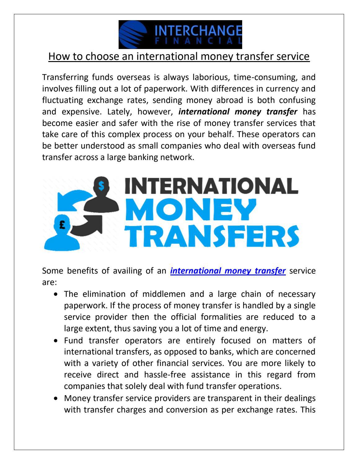 How to choose an international money transfer service by ...