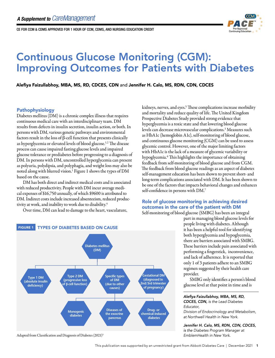 Continuous Glucose Monitoring (CGM): Improving Outcomes for Patients ...