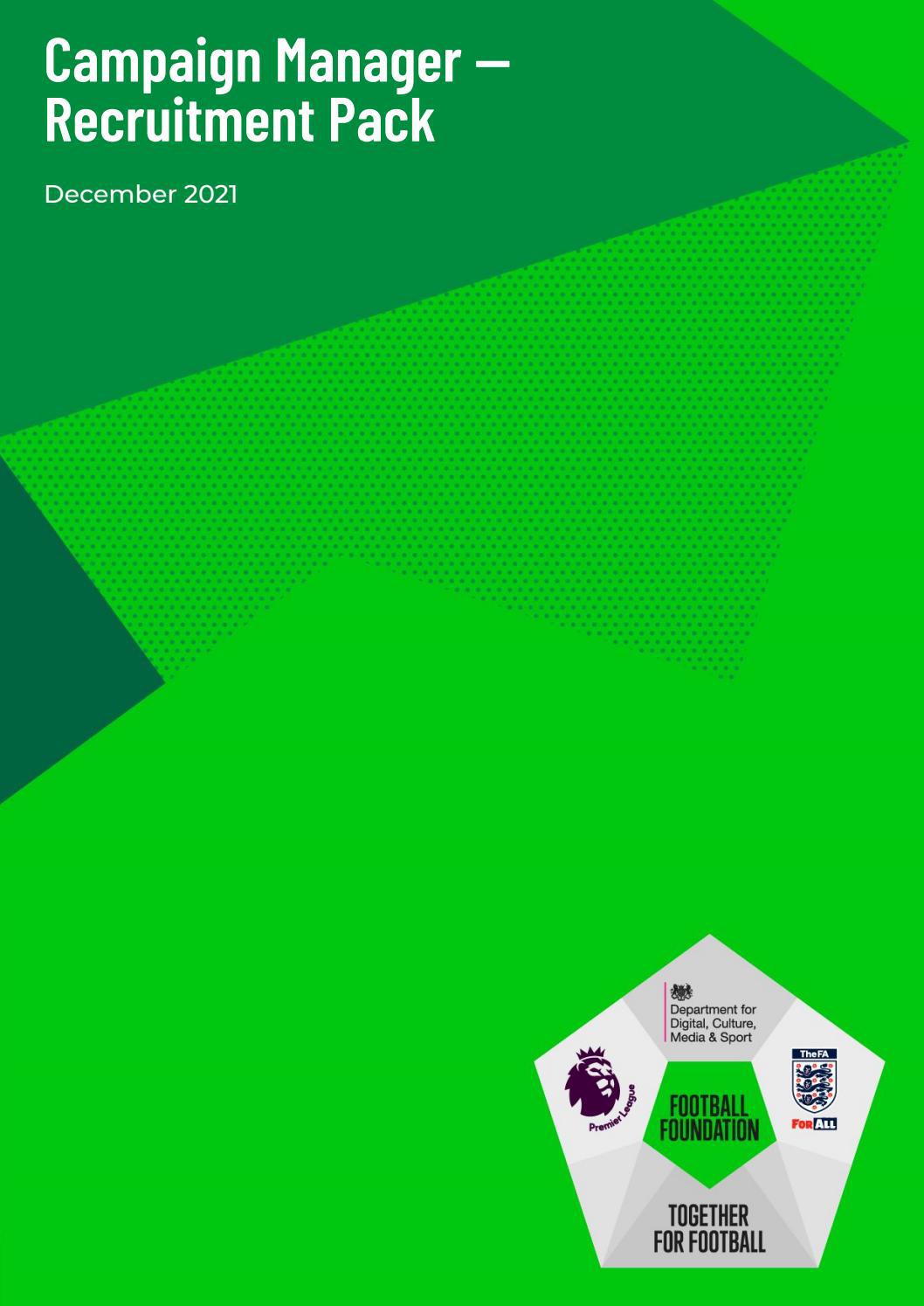 Campaign Manage - Recruitment Pack by footballfoundation - Issuu