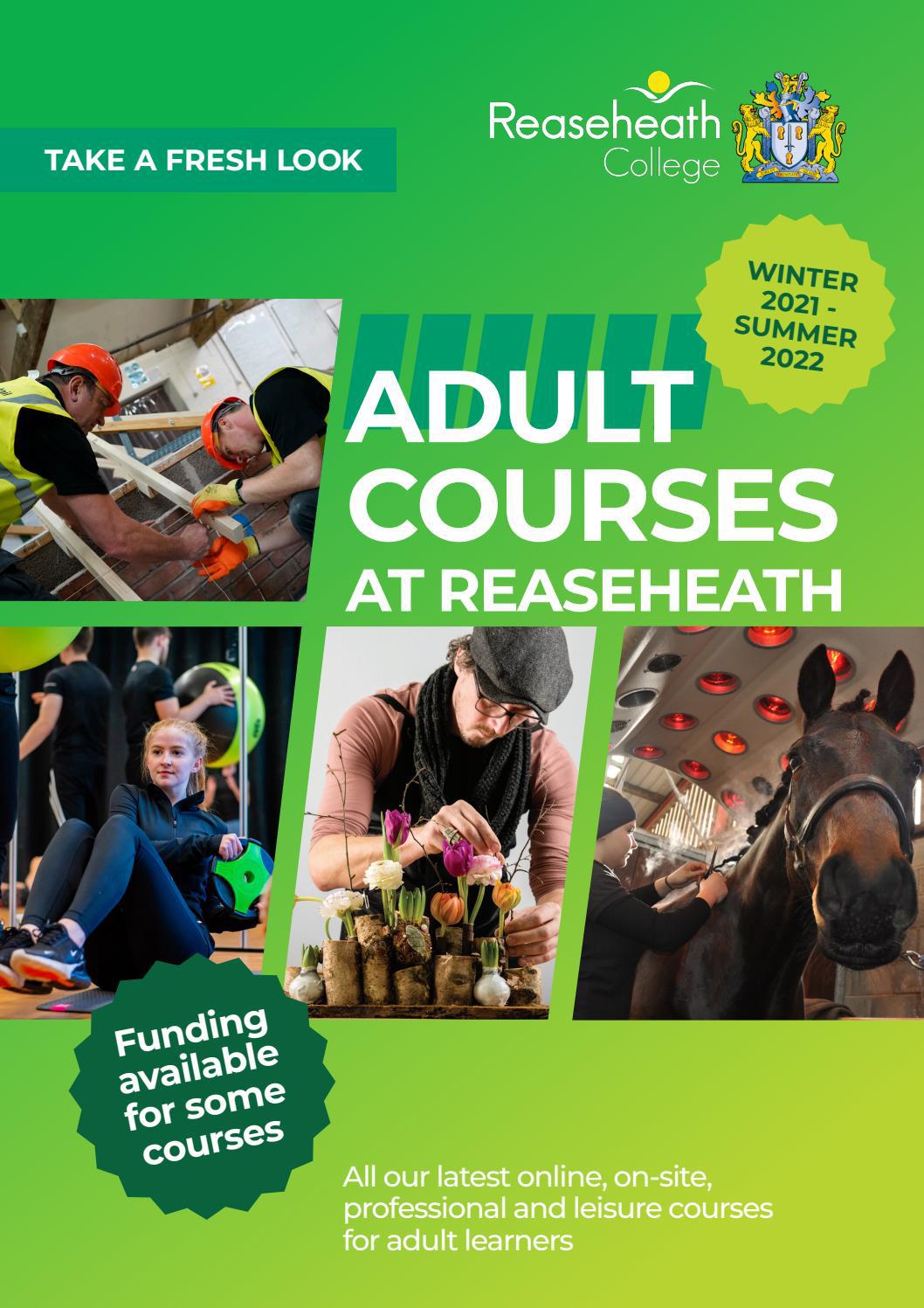 Reaseheath Adult Courses Guide 21-22 by Reaseheath College - Issuu