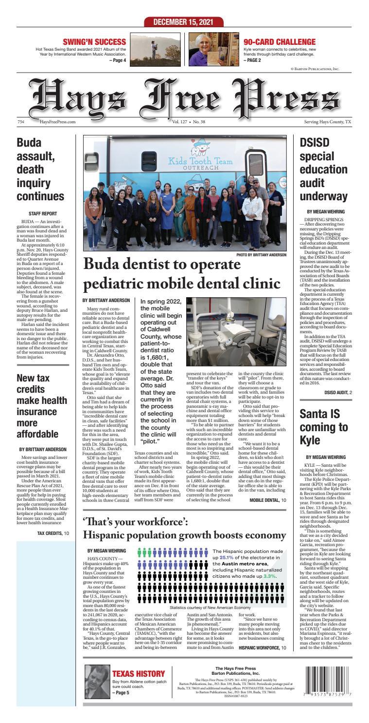 December 15, 2021 Hays Free Press by Hays Free Press/News-Dispatch - Issuu