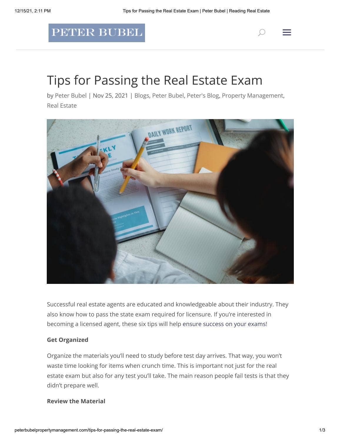 Tips for Passing the Real Estate Exam by PeterBubel - Issuu