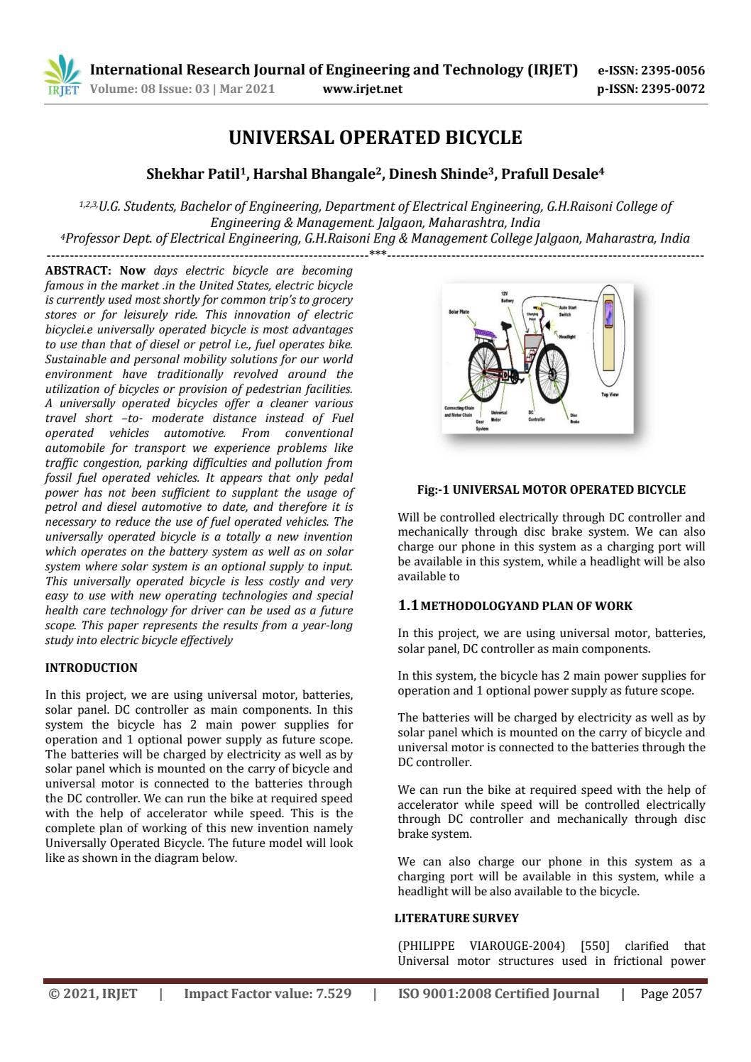 IRJET- Universal Operated Bicycle by IRJET Journal - Issuu