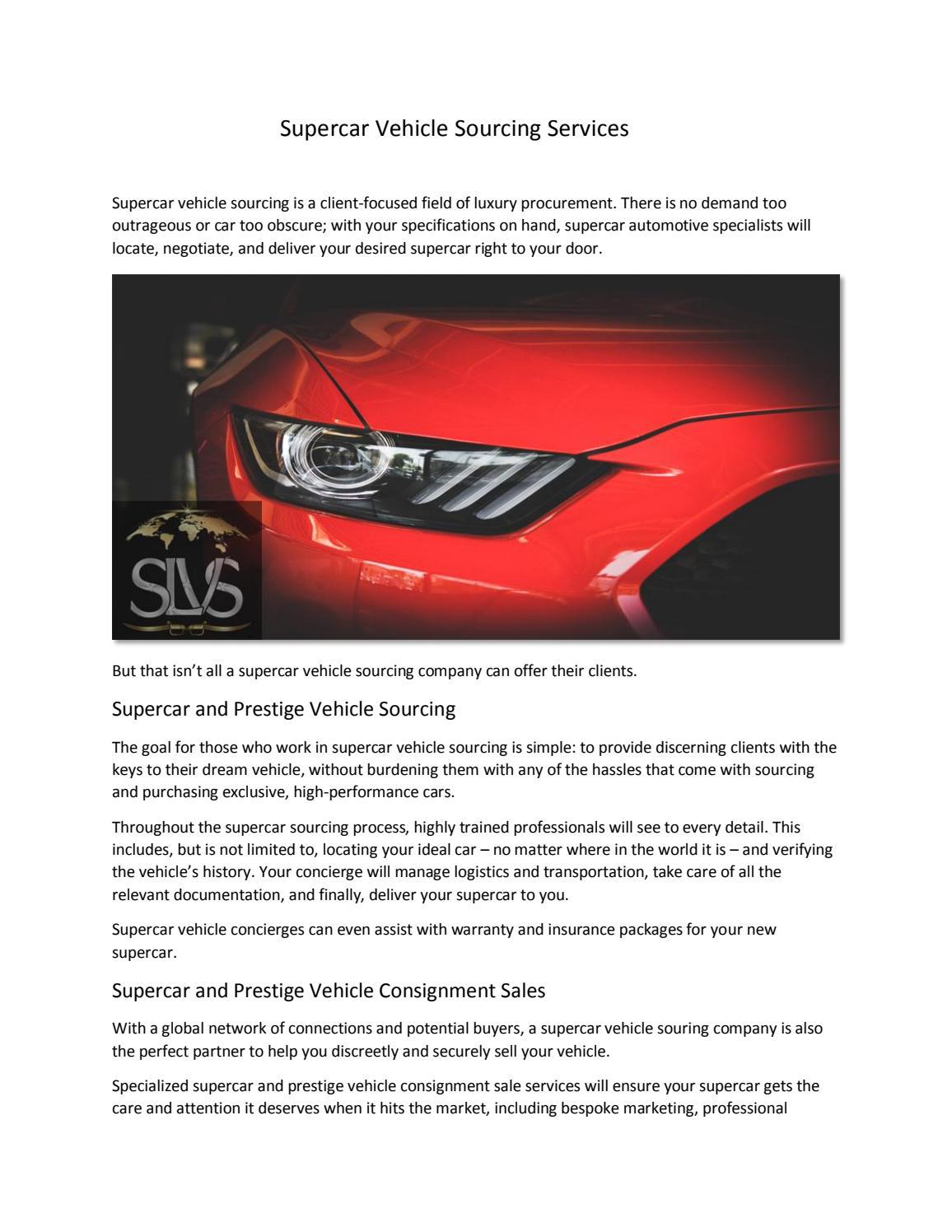 Supercar Vehicle Sourcing Services by Silverstone Luxury Vehicle ...