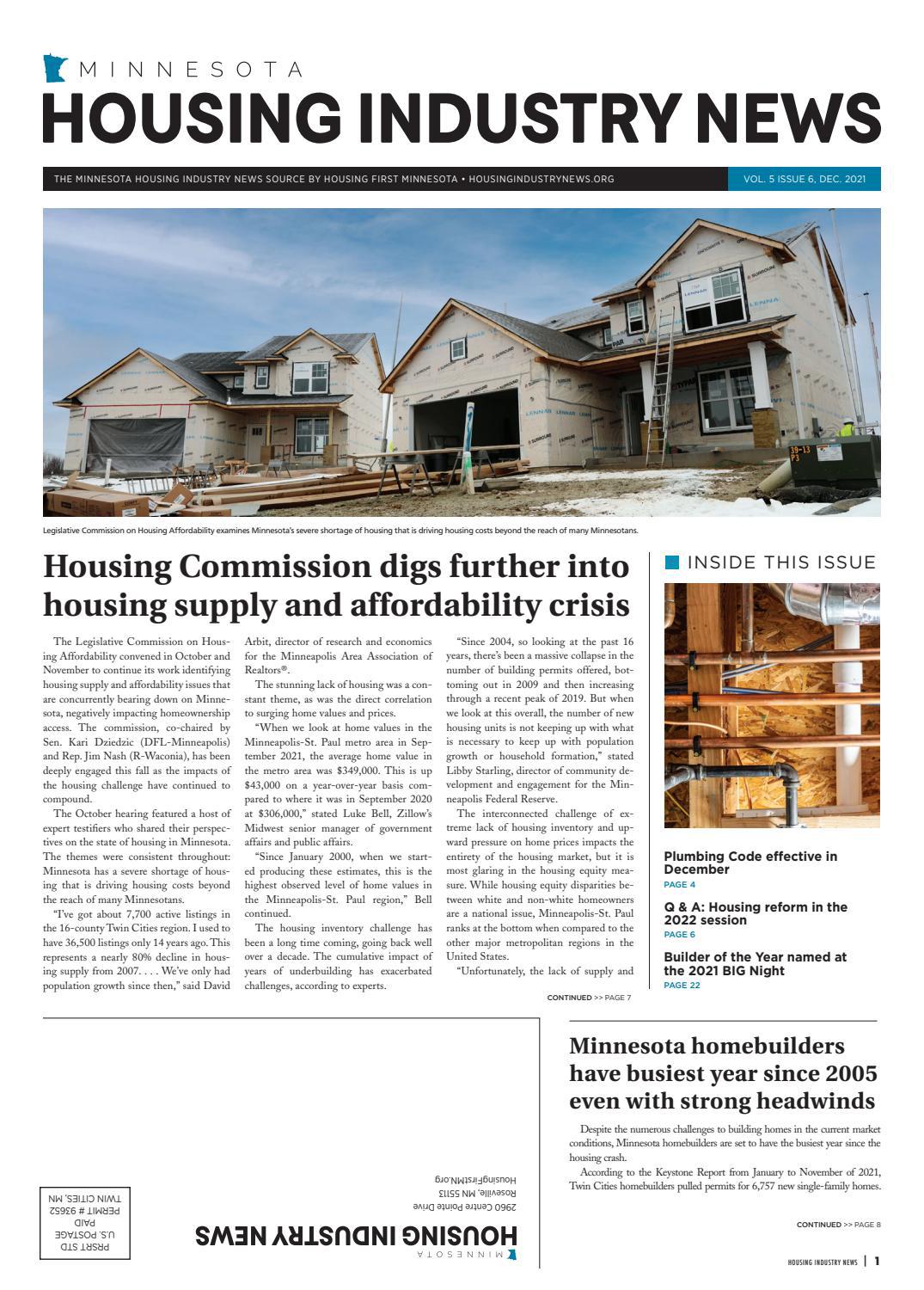 Housing Industry News Vol. 5 Issue 6 - December 2021 by Housing First ...