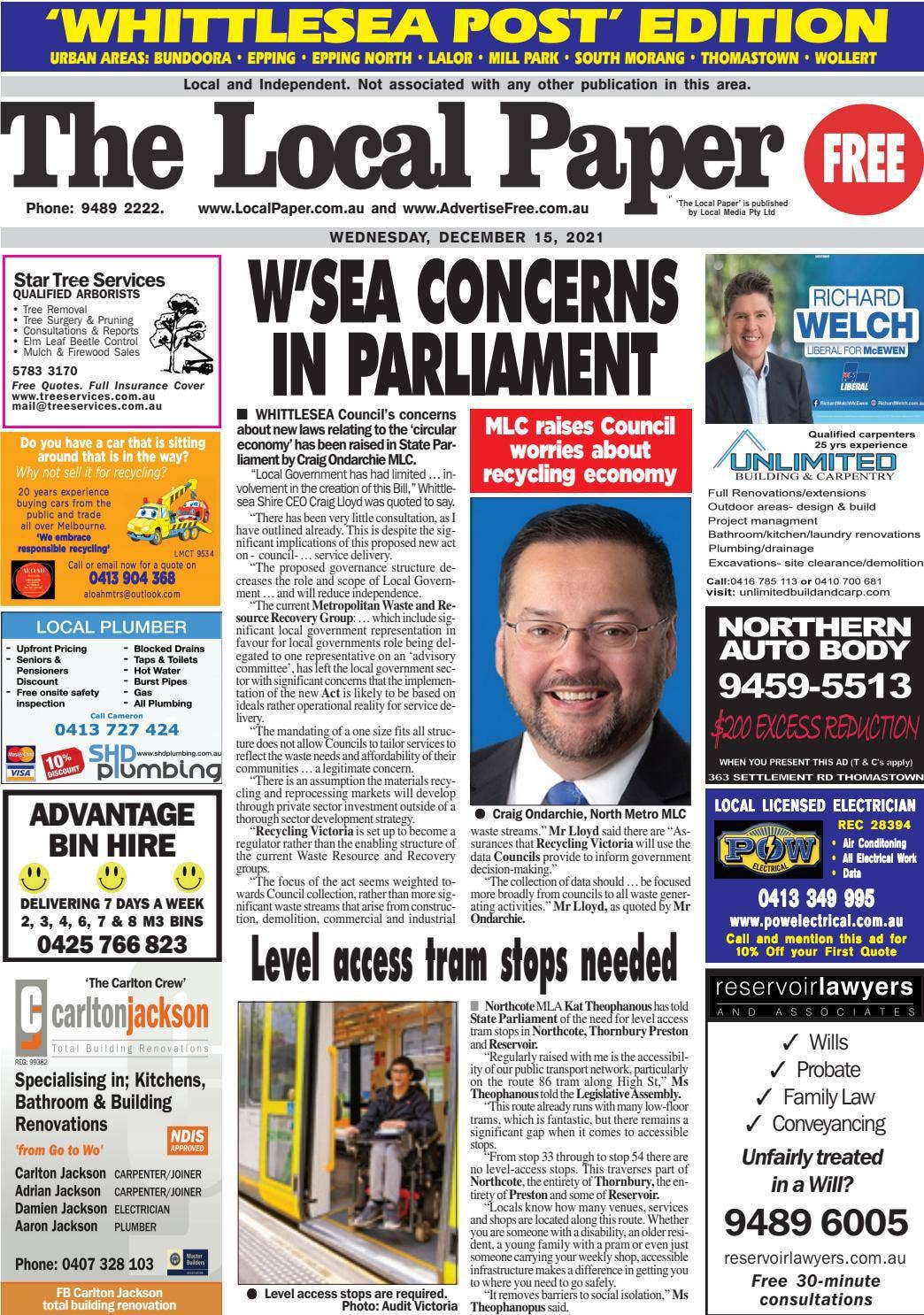 The Local Paper. Whittlesea Post Edition. Wed., Dec. 15, 2021 by Ash ...