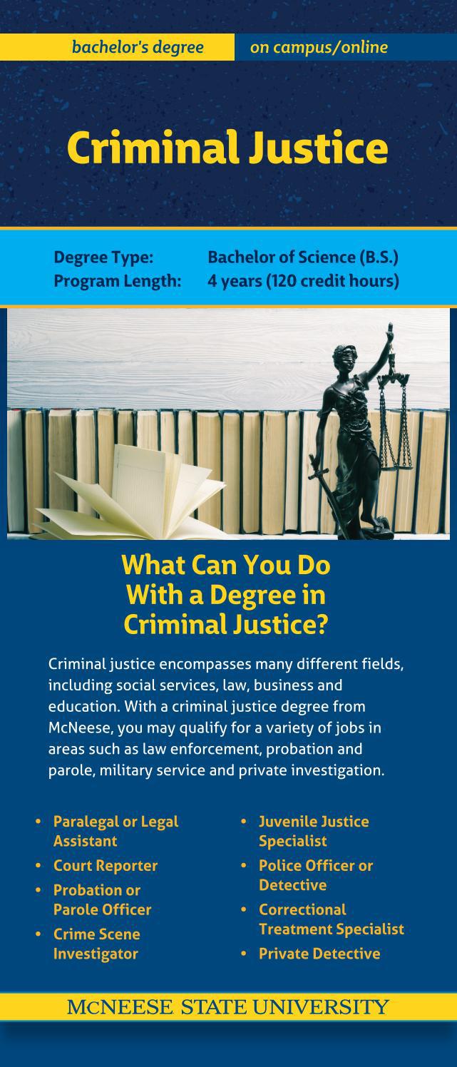 Criminal Justice at McNeese State University by McNeese Foundation - Issuu