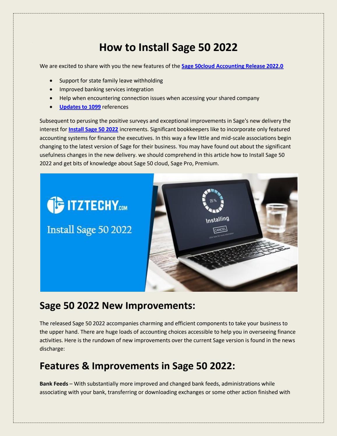 How to Install Sage 50 2022 by matthew21paul - Issuu