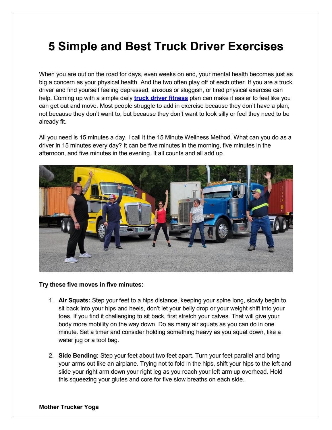 5 Simple and Best Truck Driver Exercises by Mother Trucker Yoga - Issuu
