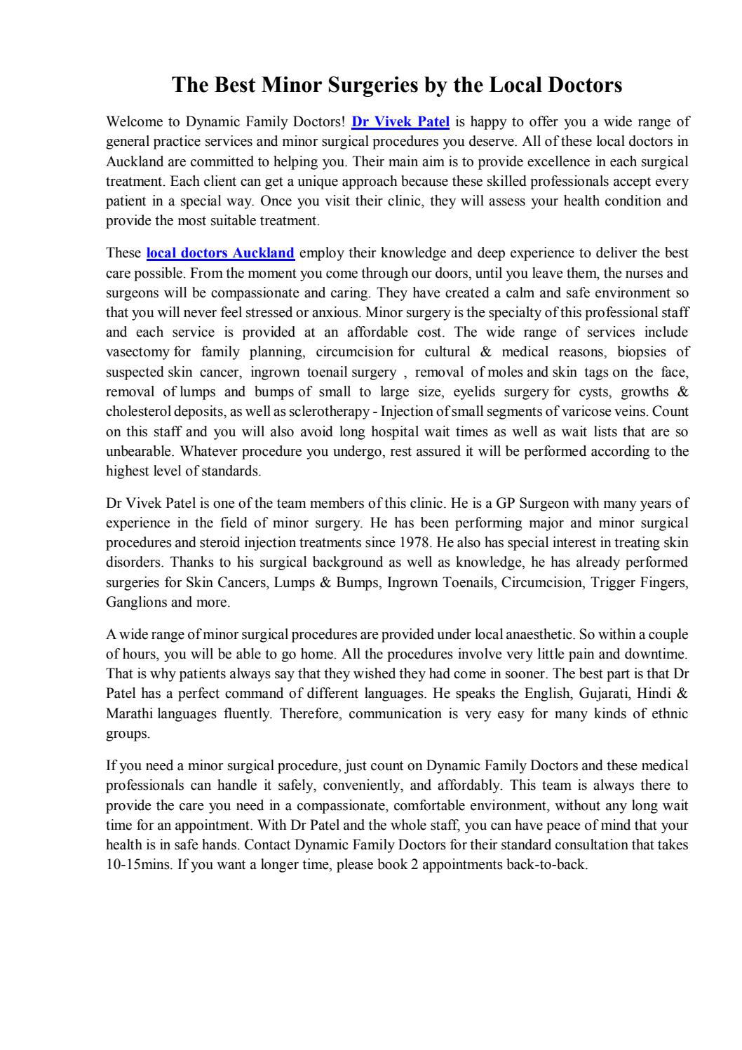 The Best Minor Surgeries by the Local Doctors by Dynamic Doctors - Issuu