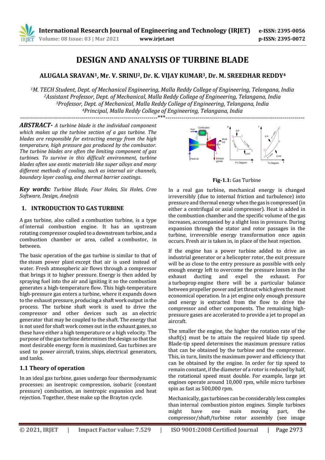 IRJET- Design and Analysis of Turbine Blade by IRJET Journal - Issuu