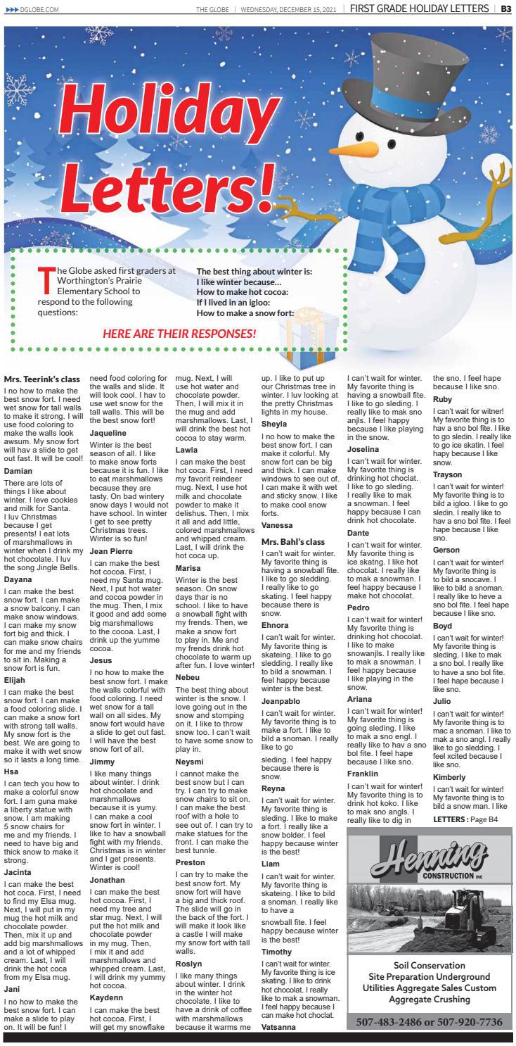 First Grade Holiday Letters 2021 By The Globe Issuu first-grade-holiday-letters-2021-by-the-globe-issuu
