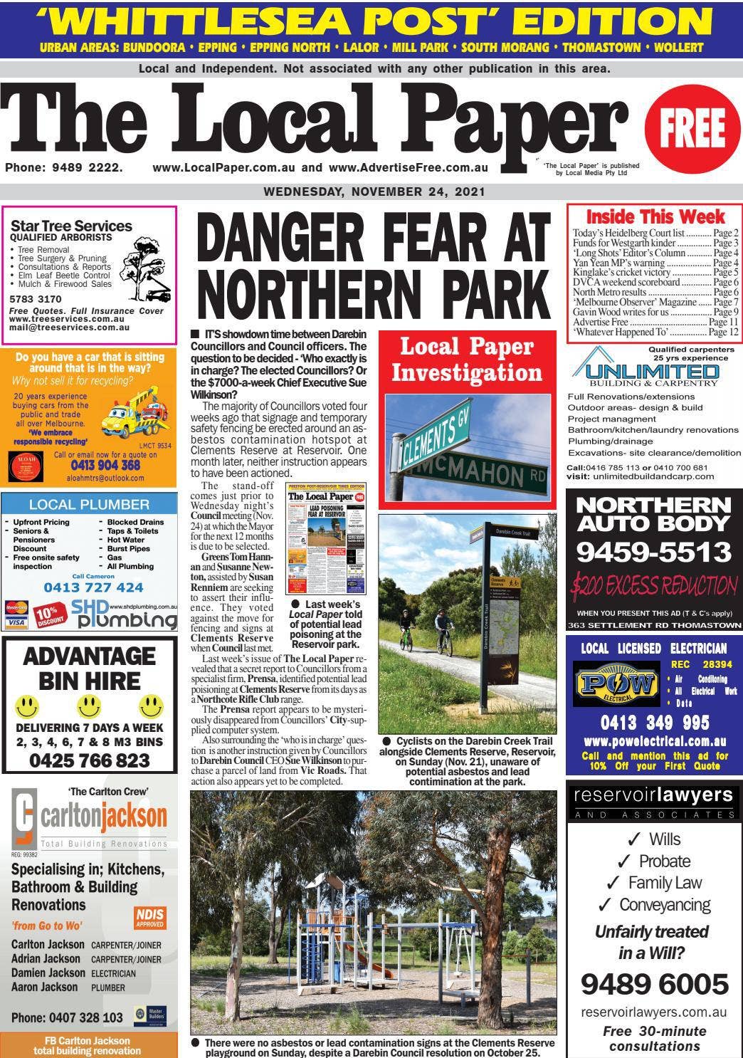 The Local Paper. Whittlesea Post Edition. Wed., Nov. 24, 2021 by Ash ...