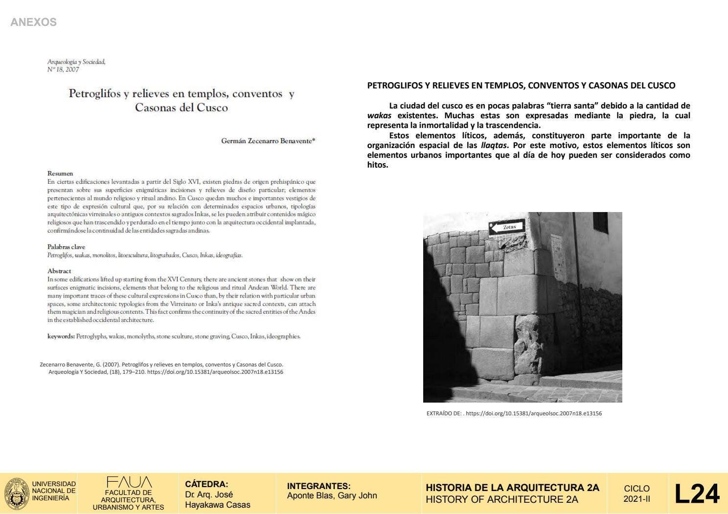 2021-II_ARQUITECTURA DOMESTICA EN CUSCO_ANÁLISIS CASA LASTARRIA, CUSCO ...