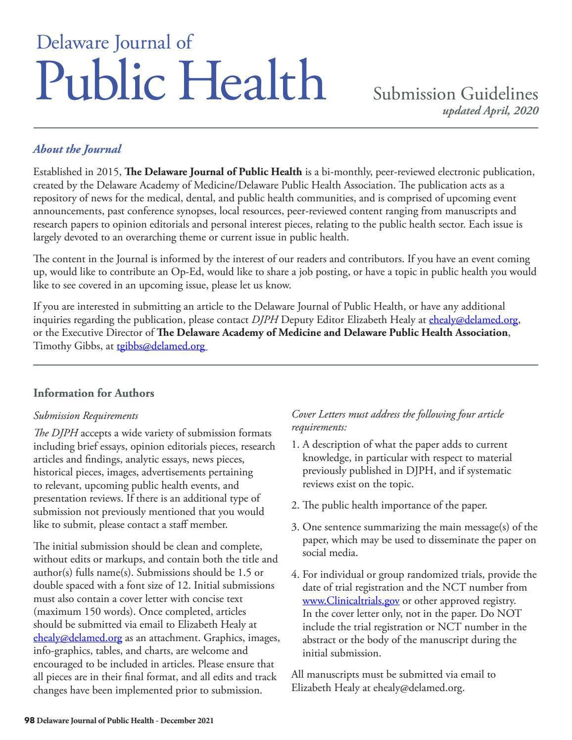 Delaware Journal of Public Health - Genetics/Genomics by Delaware ...