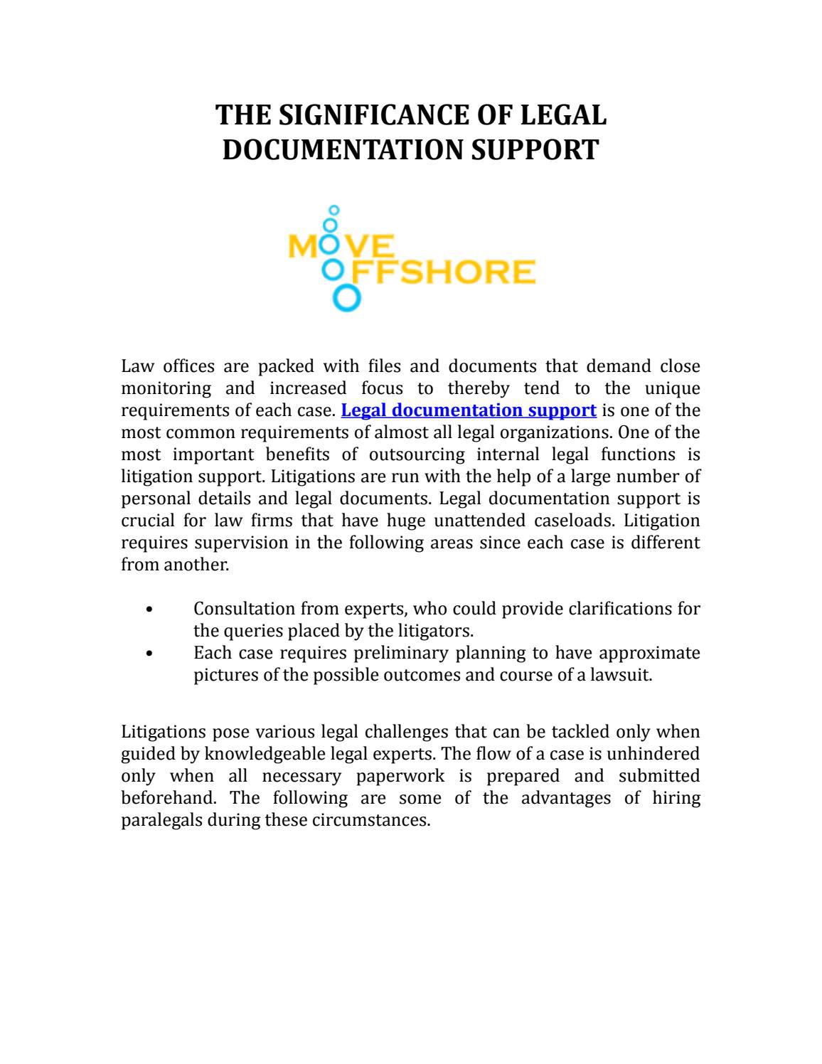 THE SIGNIFICANCE OF LEGAL DOCUMENTATION SUPPORT by Moveoffshore - Issuu