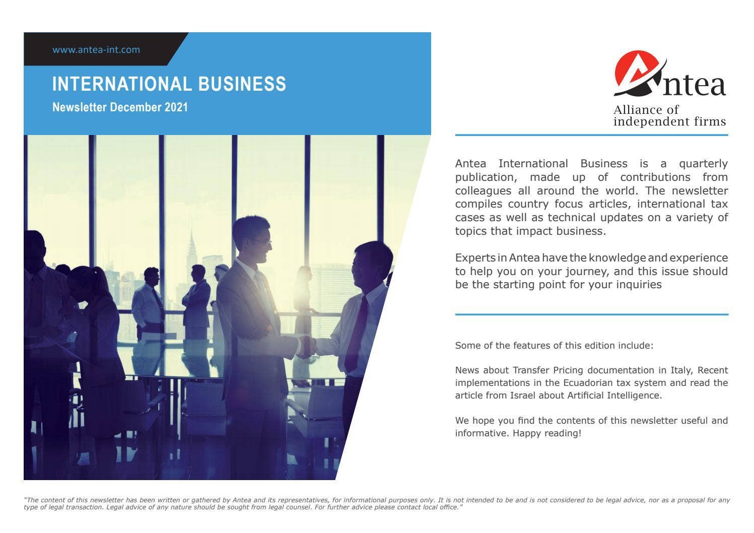 ANTEA INTERNATIONAL BUSINESS DECEMBER 2021 by Auren - Issuu